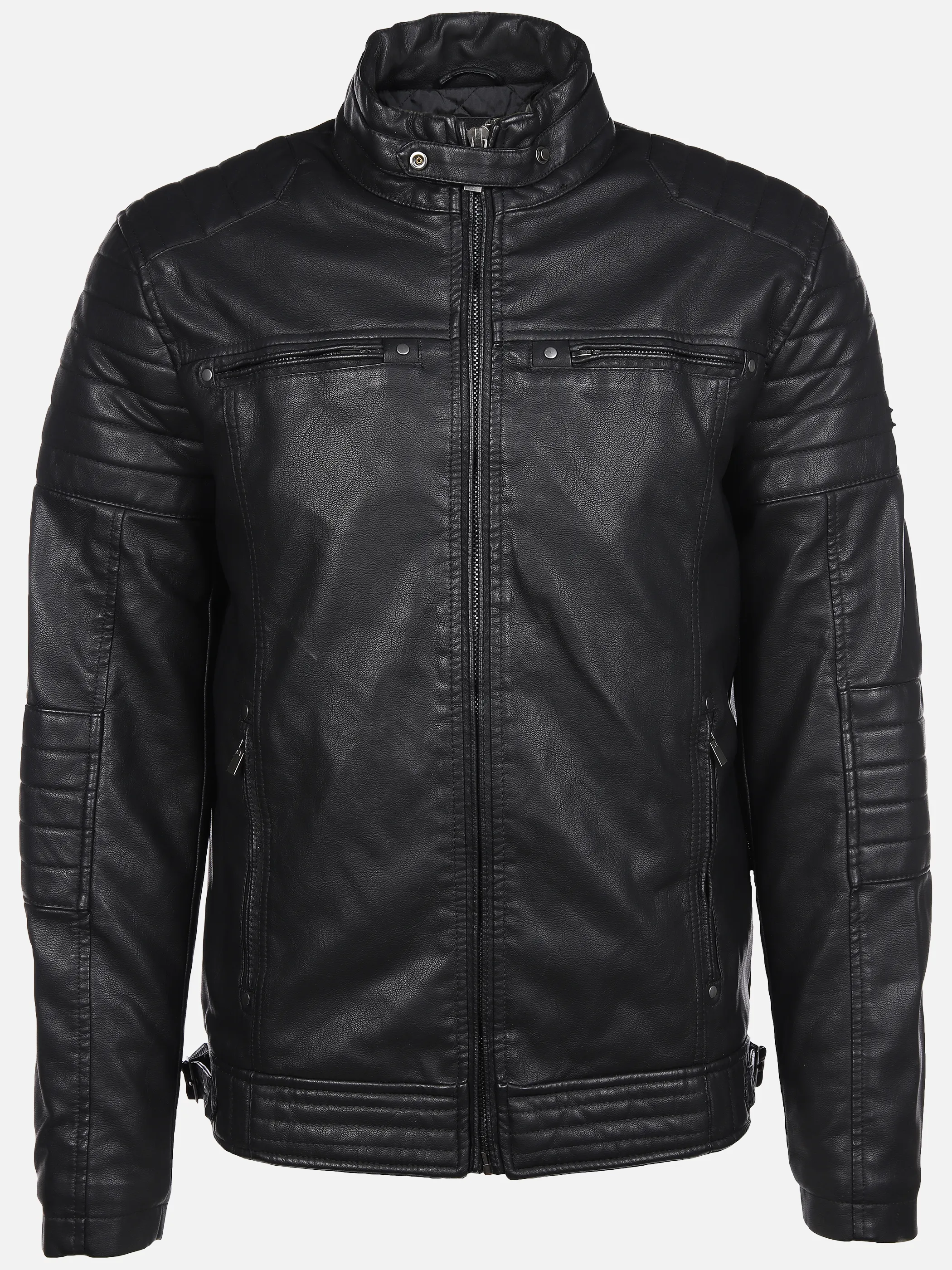 Herren Bikerjacke Aus Kunstleder Black Nosize 888334 Black