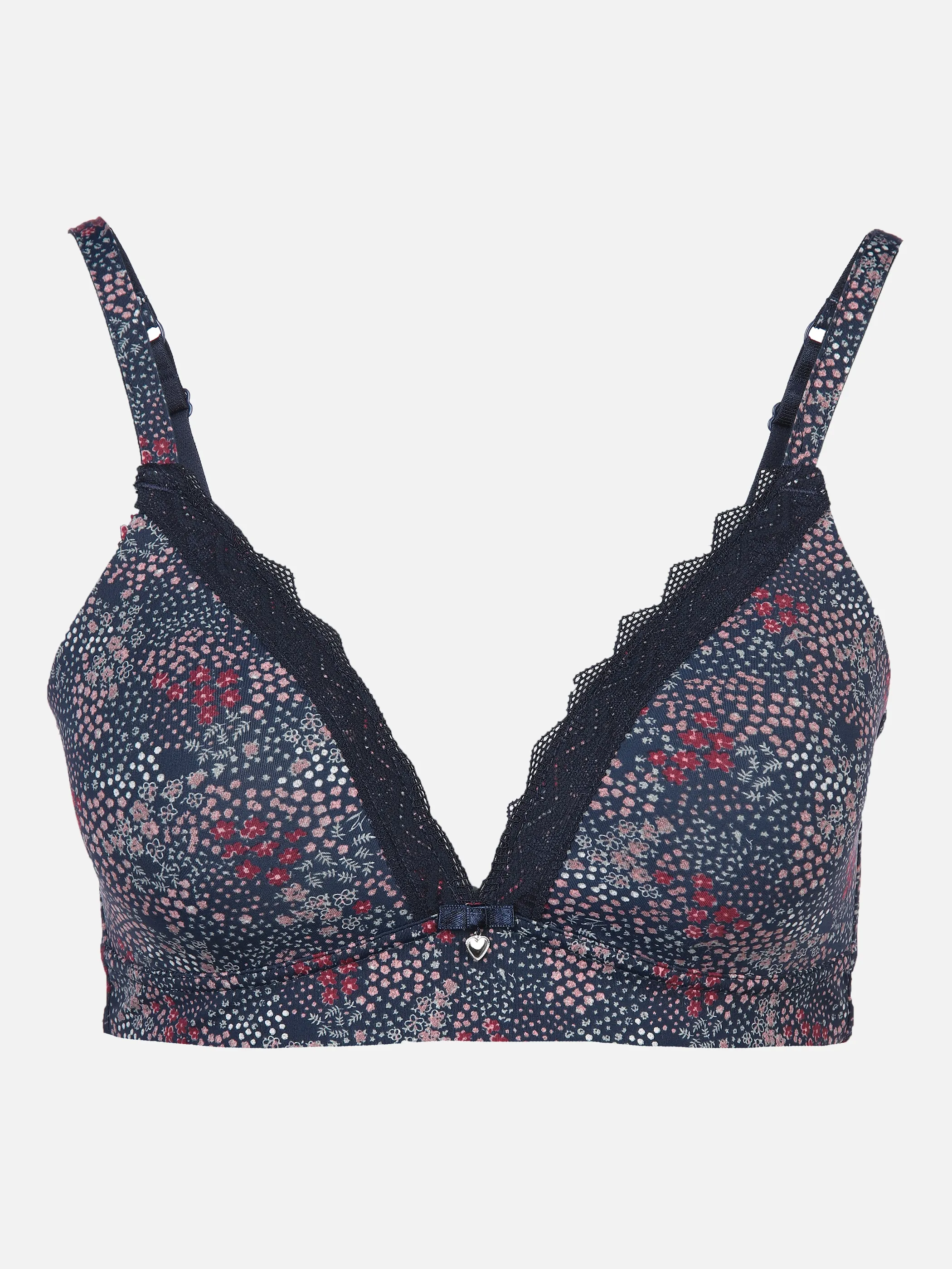 Damen BH mit Spitze und floralem Alloverprint | NAVY | 75 C | 867615-navy-7
