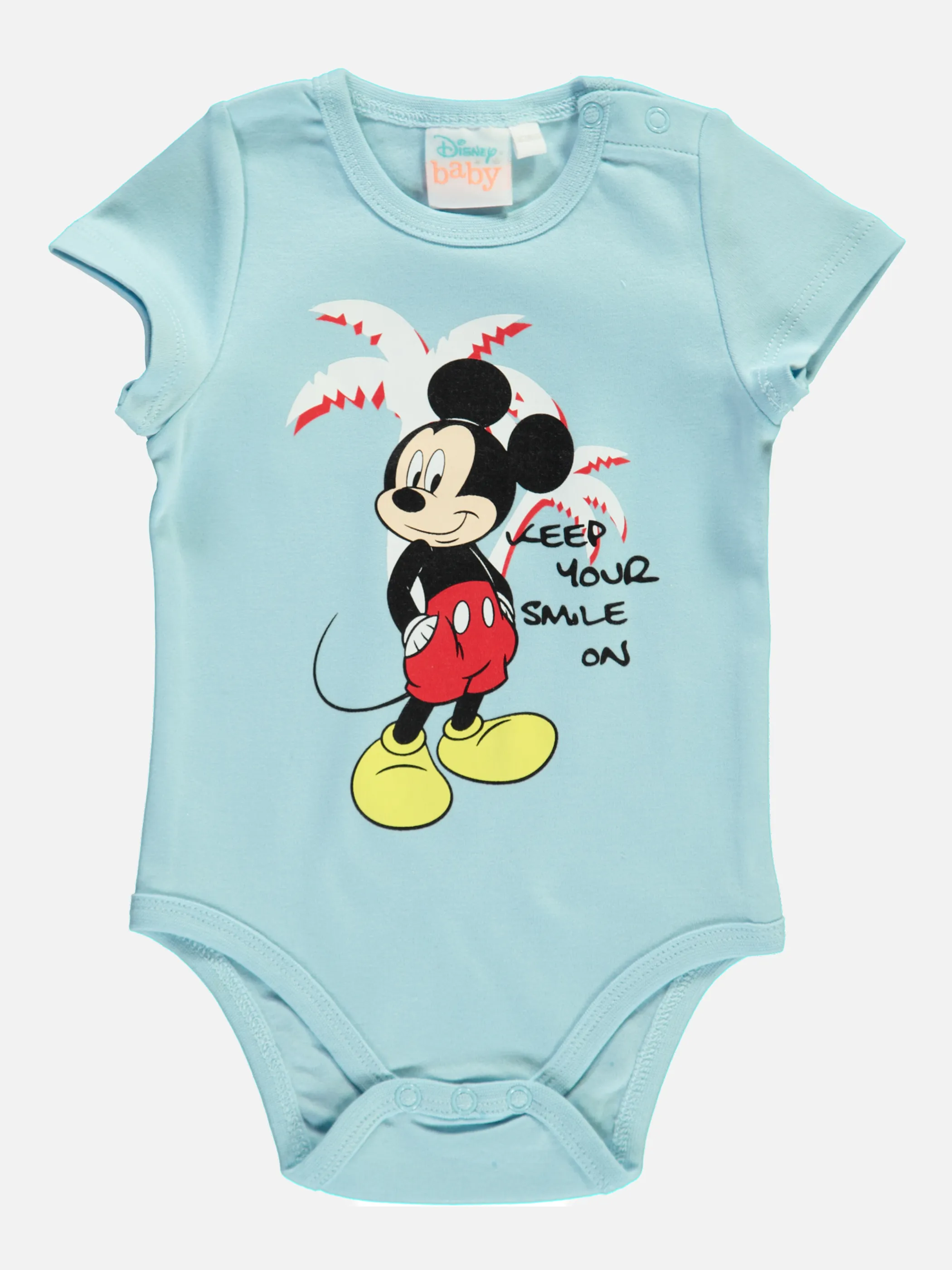 Baby Body mit Frontprint Mickey Mouse | HELLBLAU | 62/68 | 831813 ...