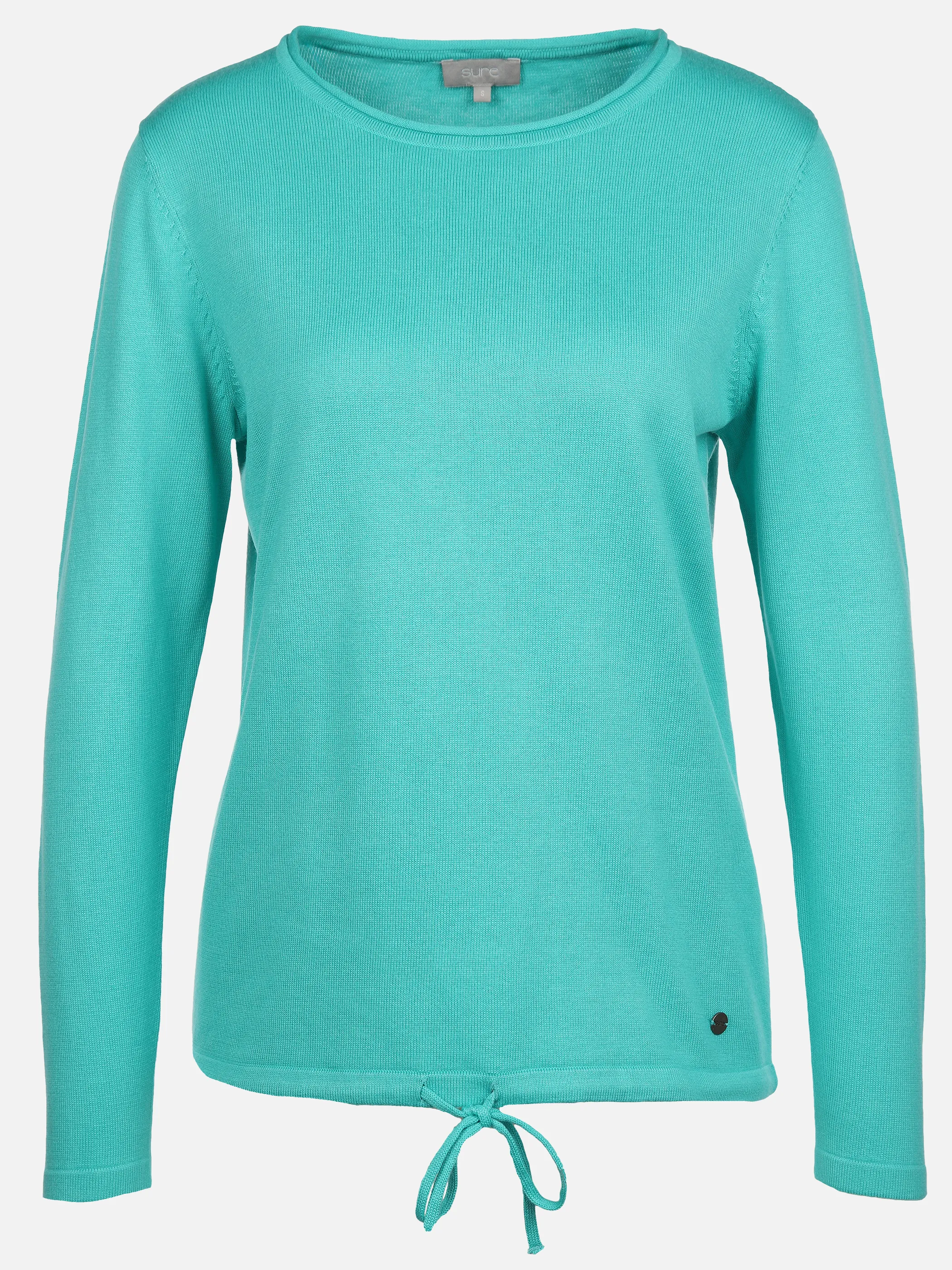 Damen Basic Pullover mit Bindeband | noSize | 889276-aqua