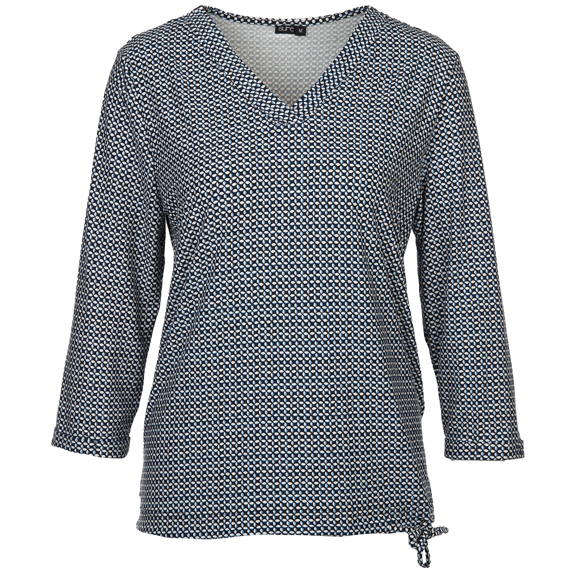 Damen Printshirt mit V-Ausschnitt | NAVY/BLUE | noSize | 881106-navyblue